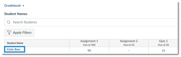 Quick Tip: View Individual Students’ Grades | Regional Campuses